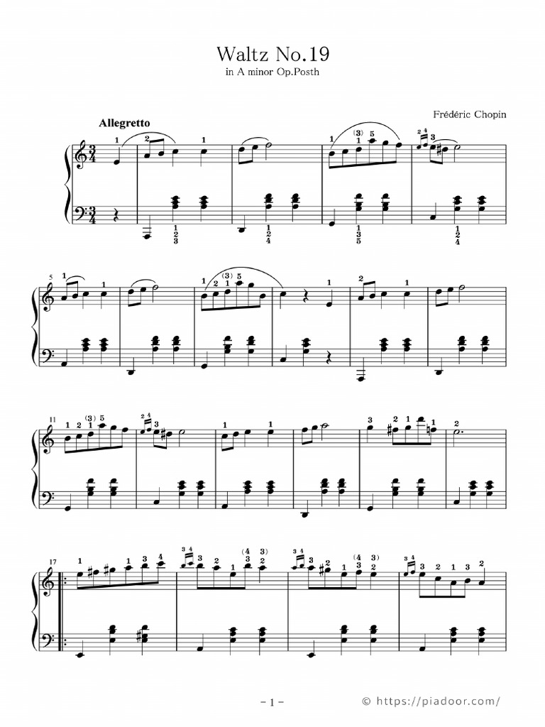 Valse en La Mineur Chopin | PDF