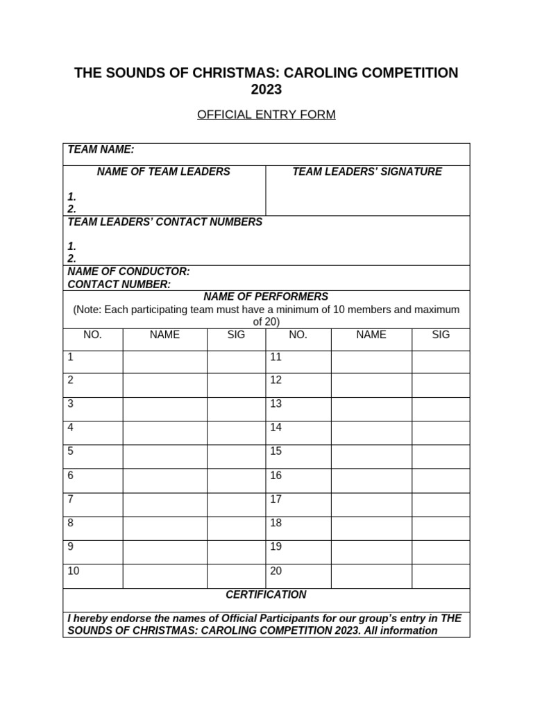 Entry Forms | PDF
