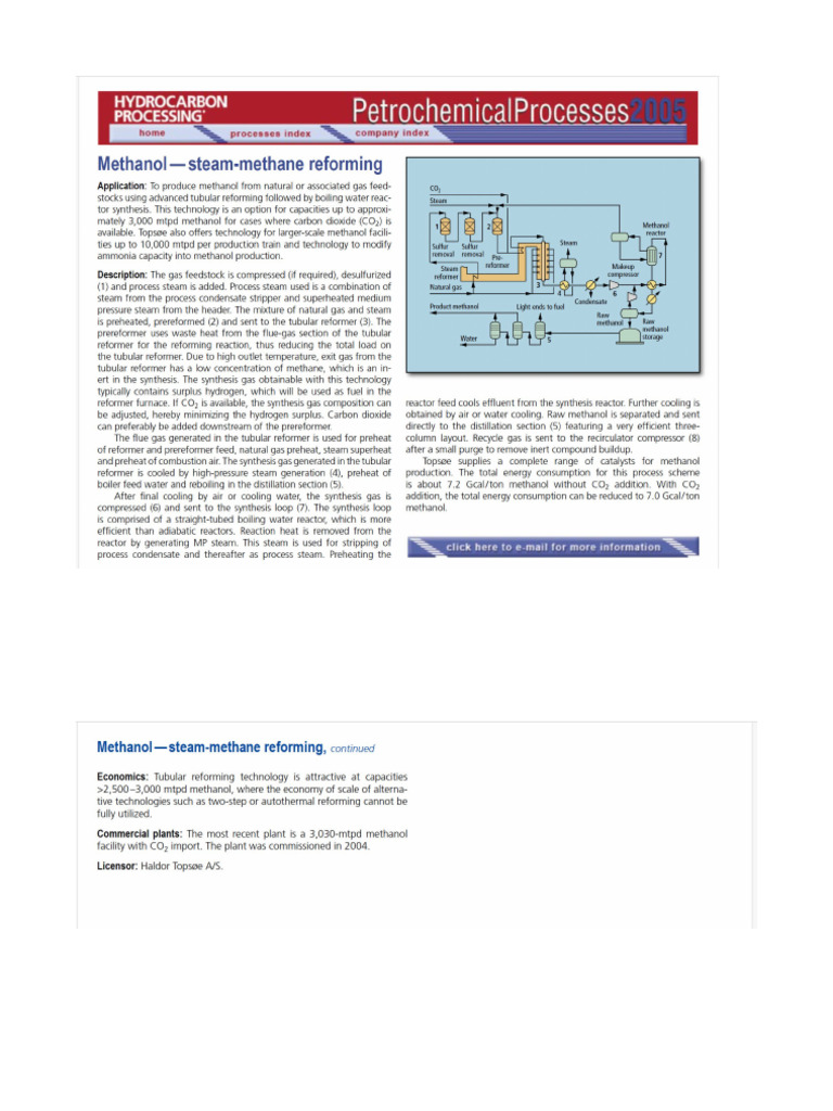 Petrochemcial Handbook - Methanol Technologies | PDF