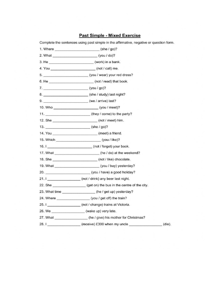 Simple Past Mixed | PDF