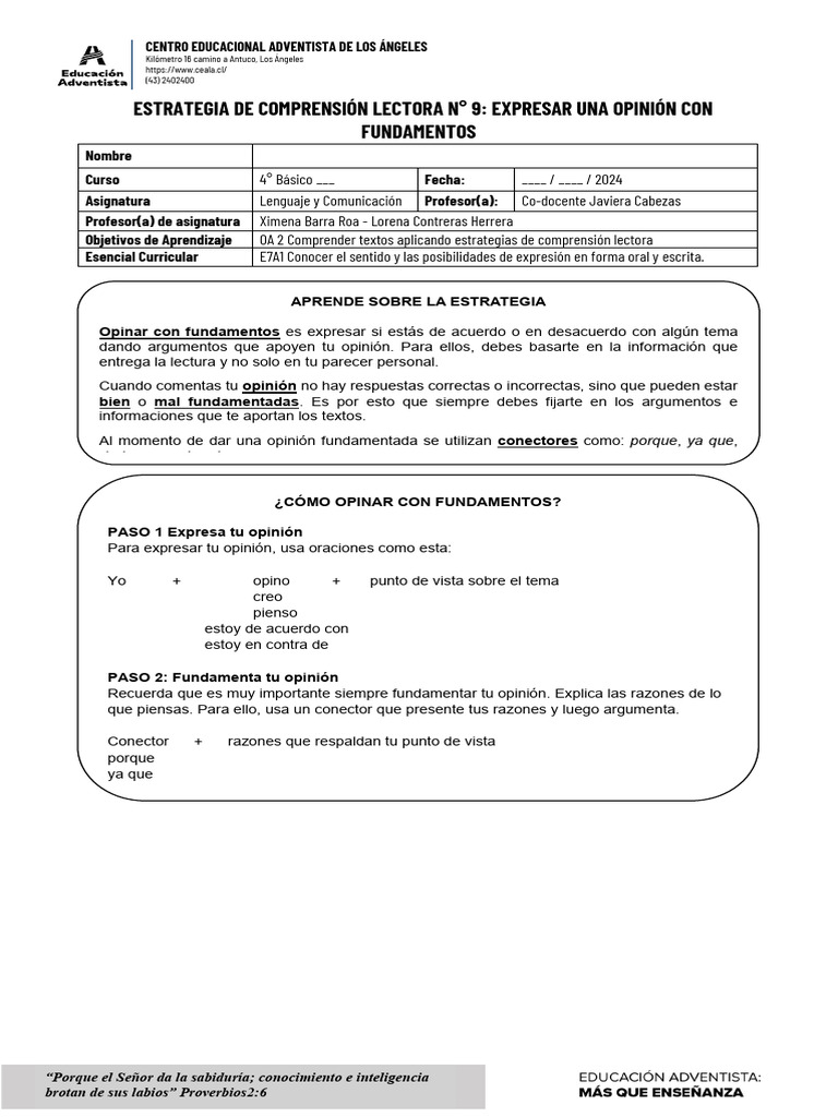 GUIA 9 EXPRESAR OPINIÓN CON FUNDAMENTOS | PDF