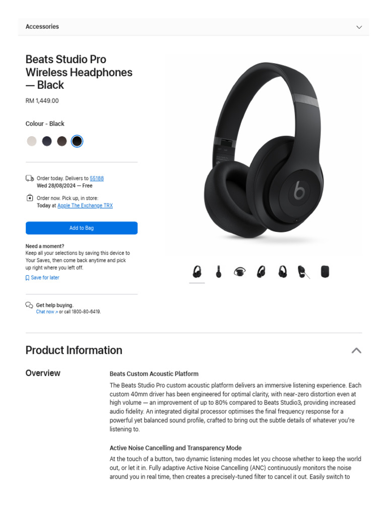 Beats Studio Pro Wireless Headphones — Black - Apple (MY) | PDF