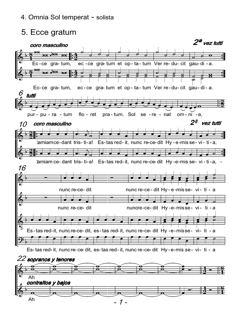 Carmina - 05 - Ecce Gratum - Orff | PDF