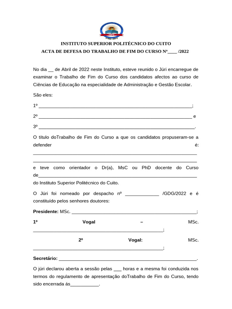 Modelo de acta ISPC | PDF
