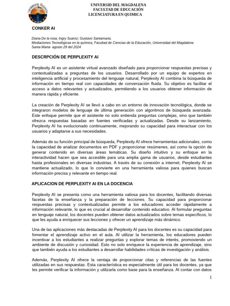 Informe Sobre Perplexity AI | PDF | Inteligencia artificial | Arte