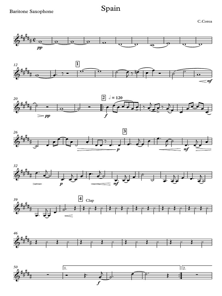 Spain - Baritone Saxophone | PDF
