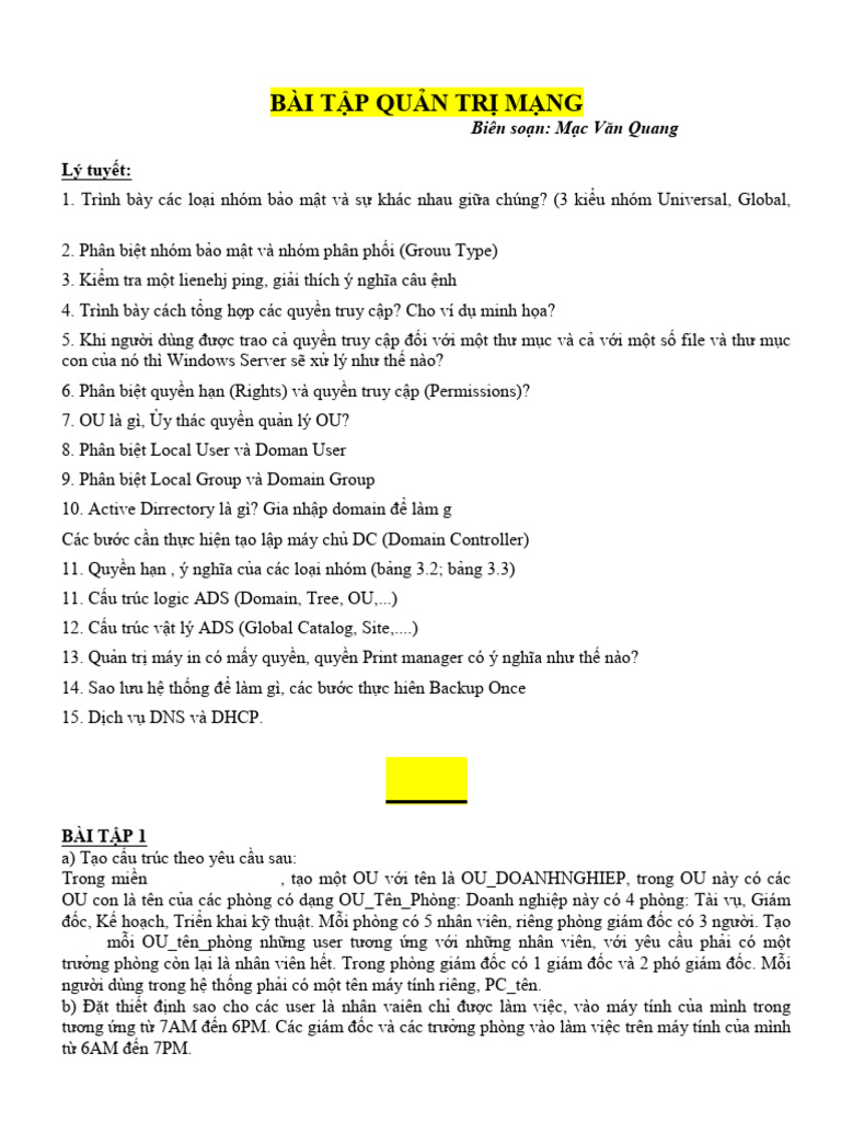 Ôn tập QTM-2019 | PDF