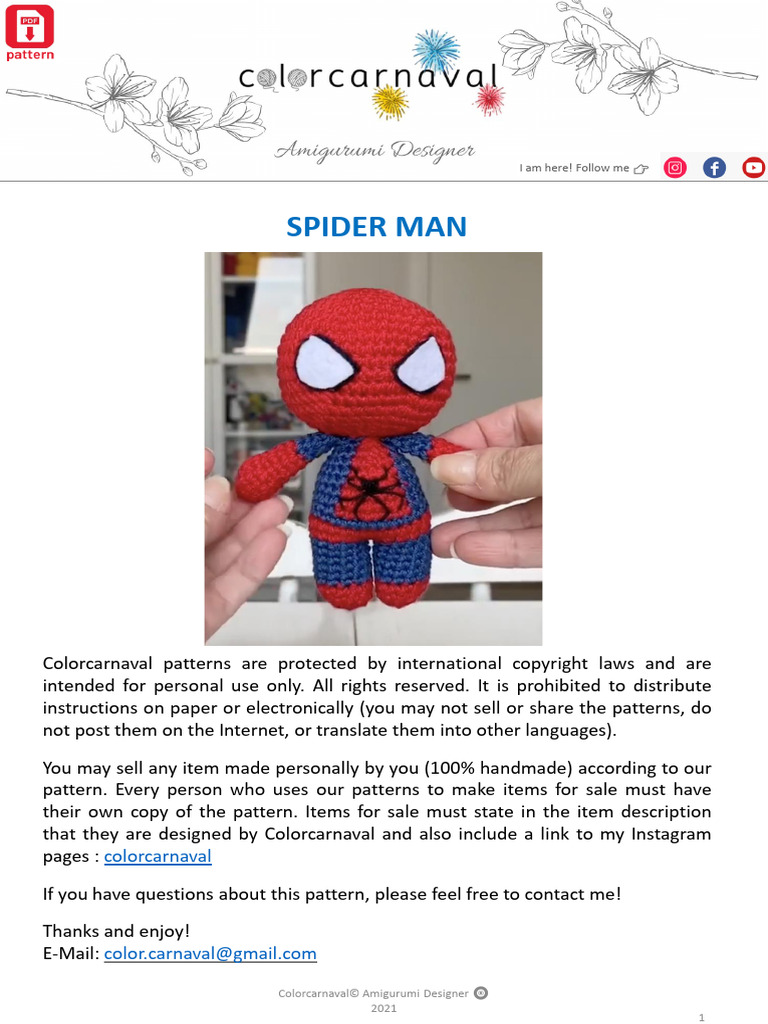Crochet Spiderman Pattern | PDF