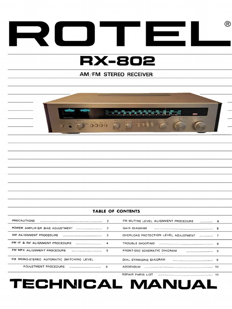 Rotel rx-802 SM | PDF