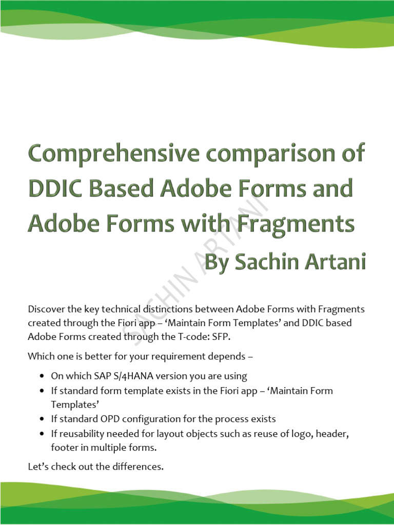 DDIC Based Adobe Form Vs Adobe Form With Fragment | PDF
