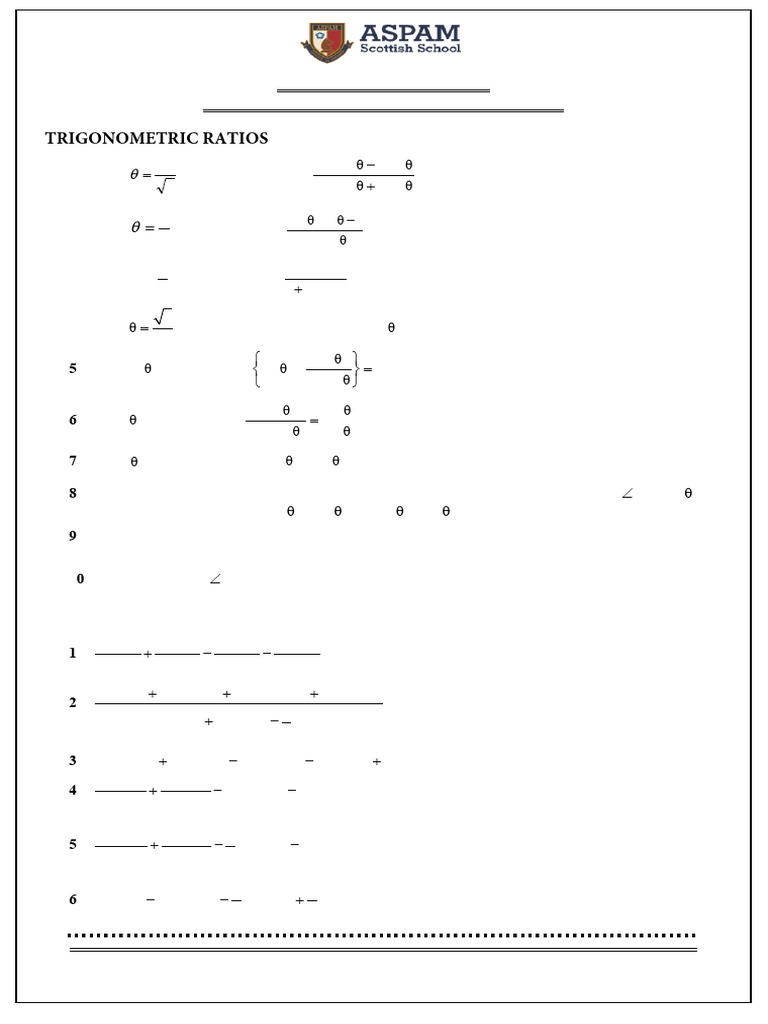 Trigonometry Assignment X 2024 | PDF