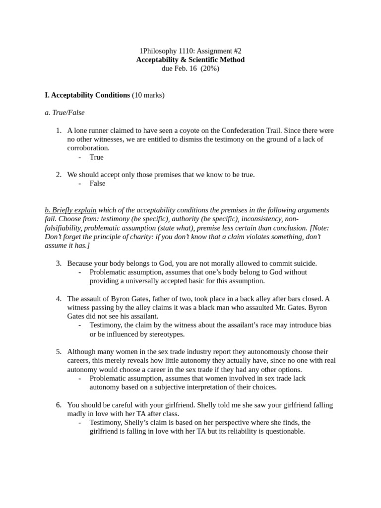 Assignment 2 Critical Thinking | PDF