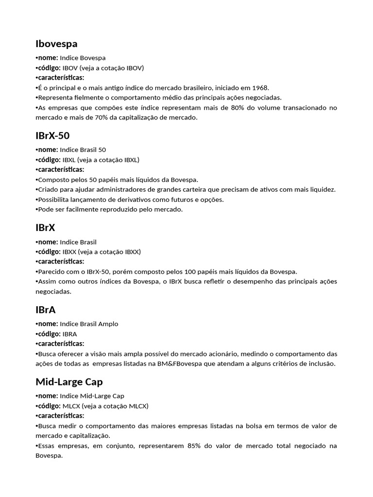 Índices - Bolsa | PDF
