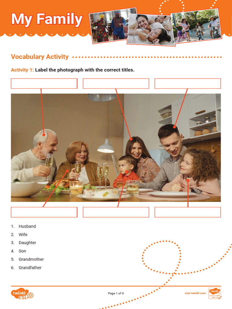 T 1694756675 Esl Reading Comprehension My Family Adults A1 Ver 1 | PDF