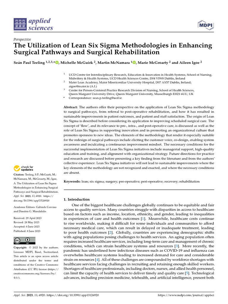 he Utilization of Lean Six Sigma | PDF