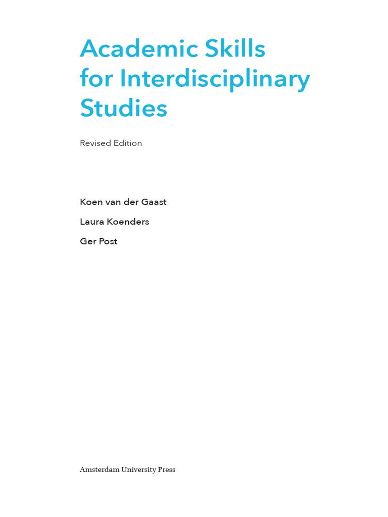 Academic Skills For Interdisciplinary Studies | PDF