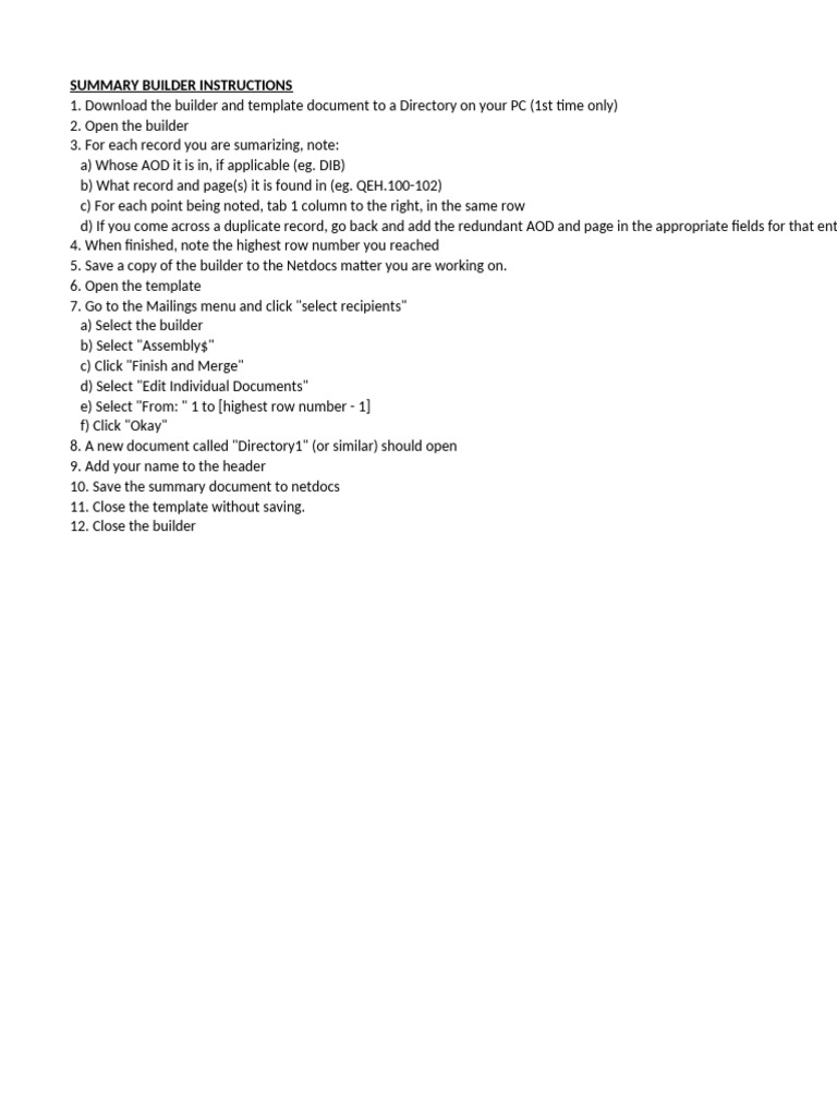 Medical Summary - Template | PDF