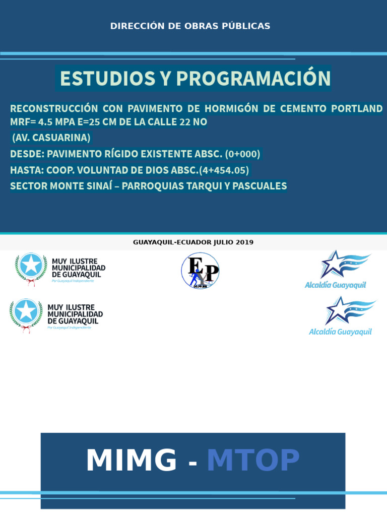PRESENTACIÓN EyP JULIO 2019 MTOP | PDF