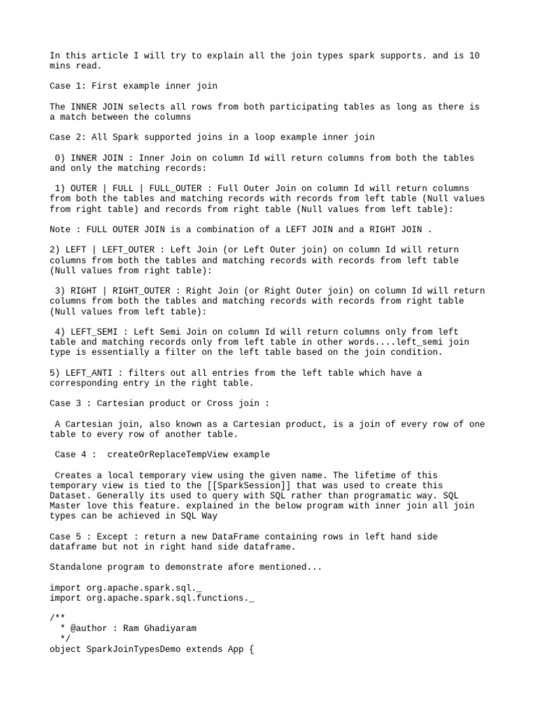 Spark Join Notes | PDF