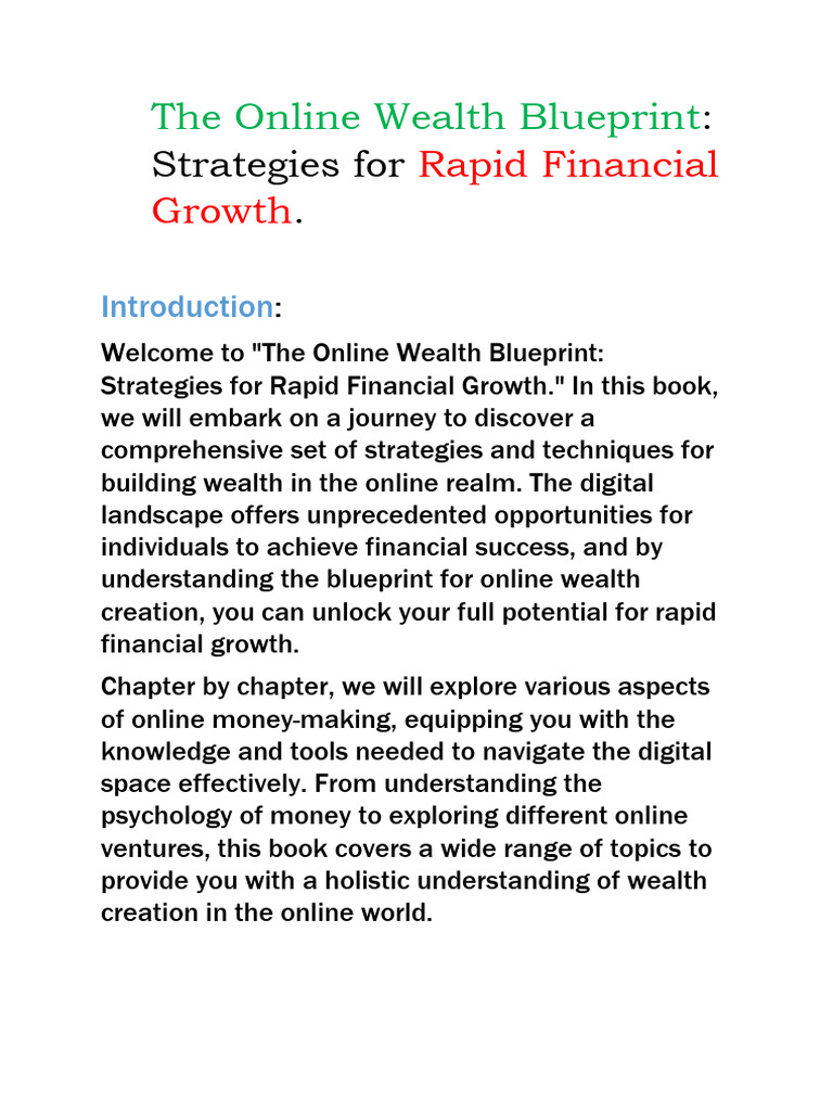 The Online Wealth Blueprint | PDF