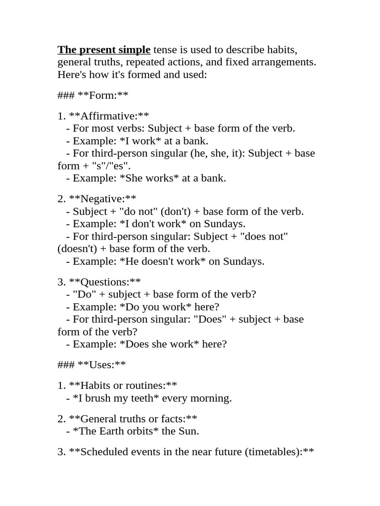 the present simple | PDF