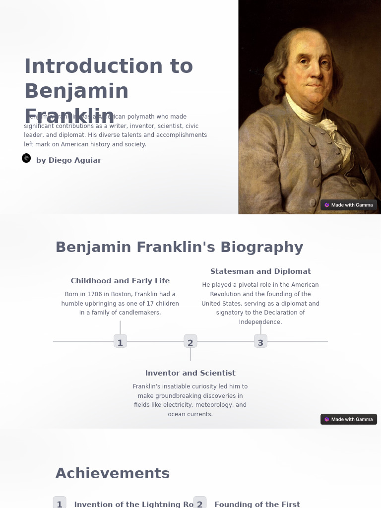Introduction To Benjamin Franklin | PDF | Benjamin Franklin | Science