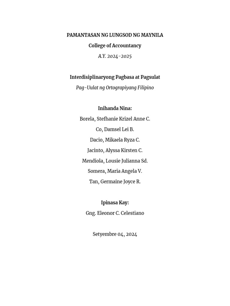 BSA 1 3 IPP 0010 Ortograpiya Pangkat 1 | PDF