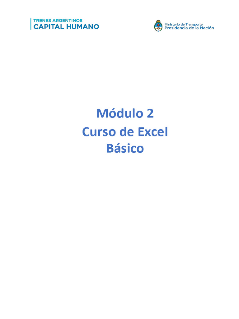 Modulo 2 Excel Básico | PDF