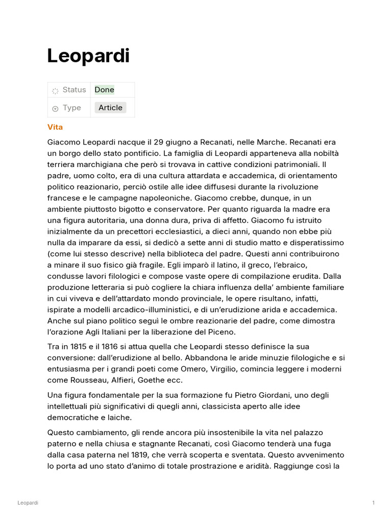 Leopardi | PDF