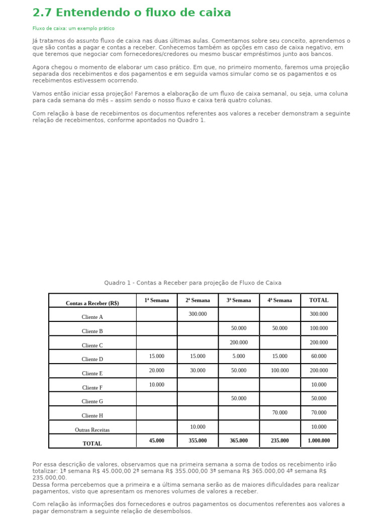 2.7 Entendendo o Fluxo de Caixa | PDF