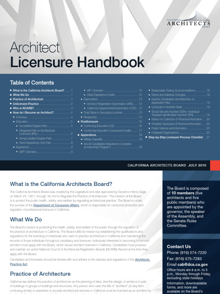 Architect Licensure Handbook | PDF