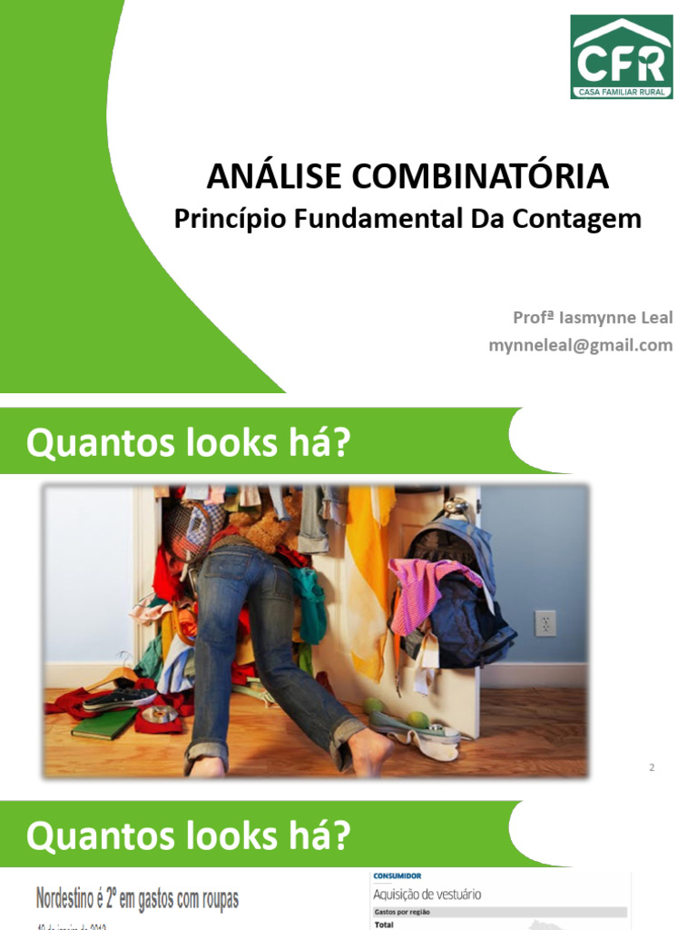 Analise - Combinatoria PFC - CFR 3 º Ano | PDF
