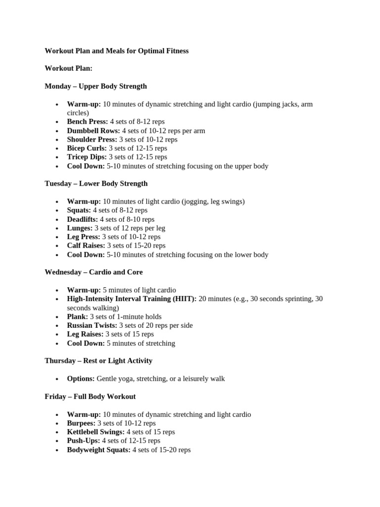 5 day workout plan | PDF