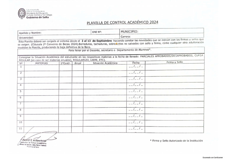 Planilla-de-Control-Academico-2024 (1) | PDF