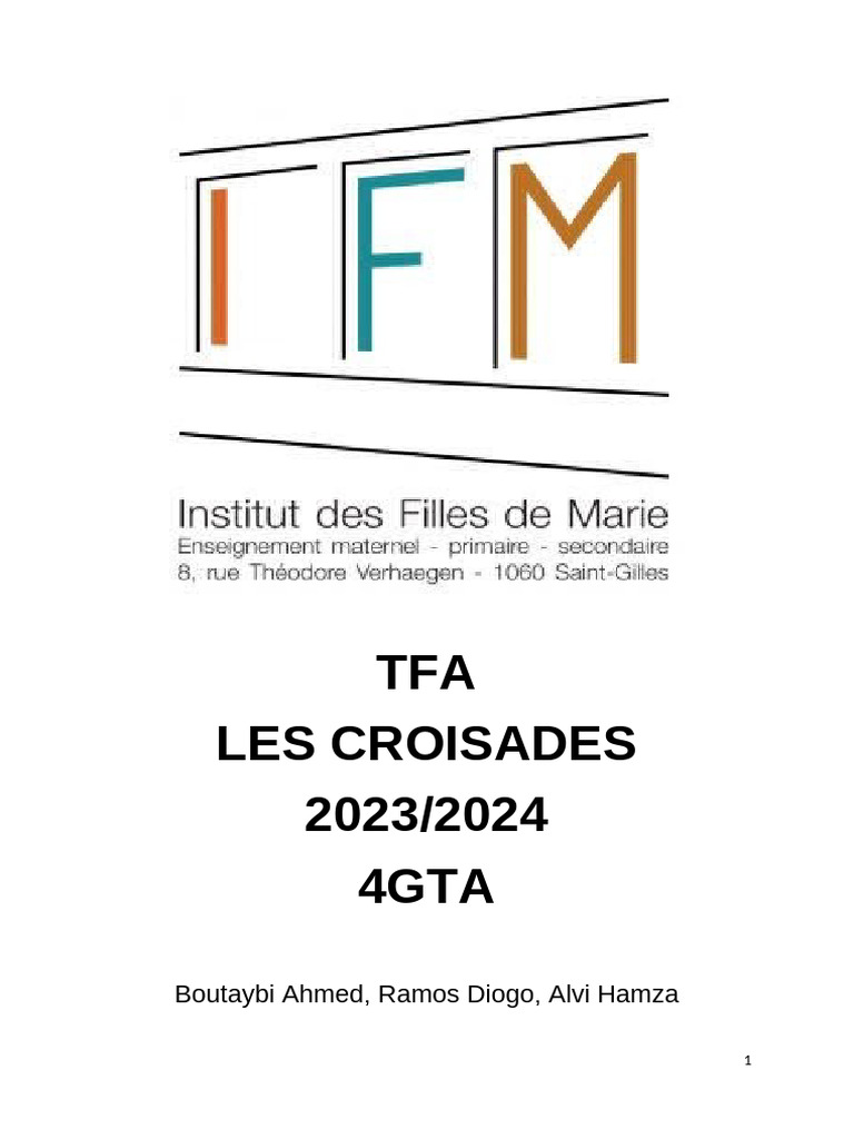 TFA Les Croisades 2023/2024 4gta: Boutaybi Ahmed, Ramos Diogo, Alvi Hamza | PDF