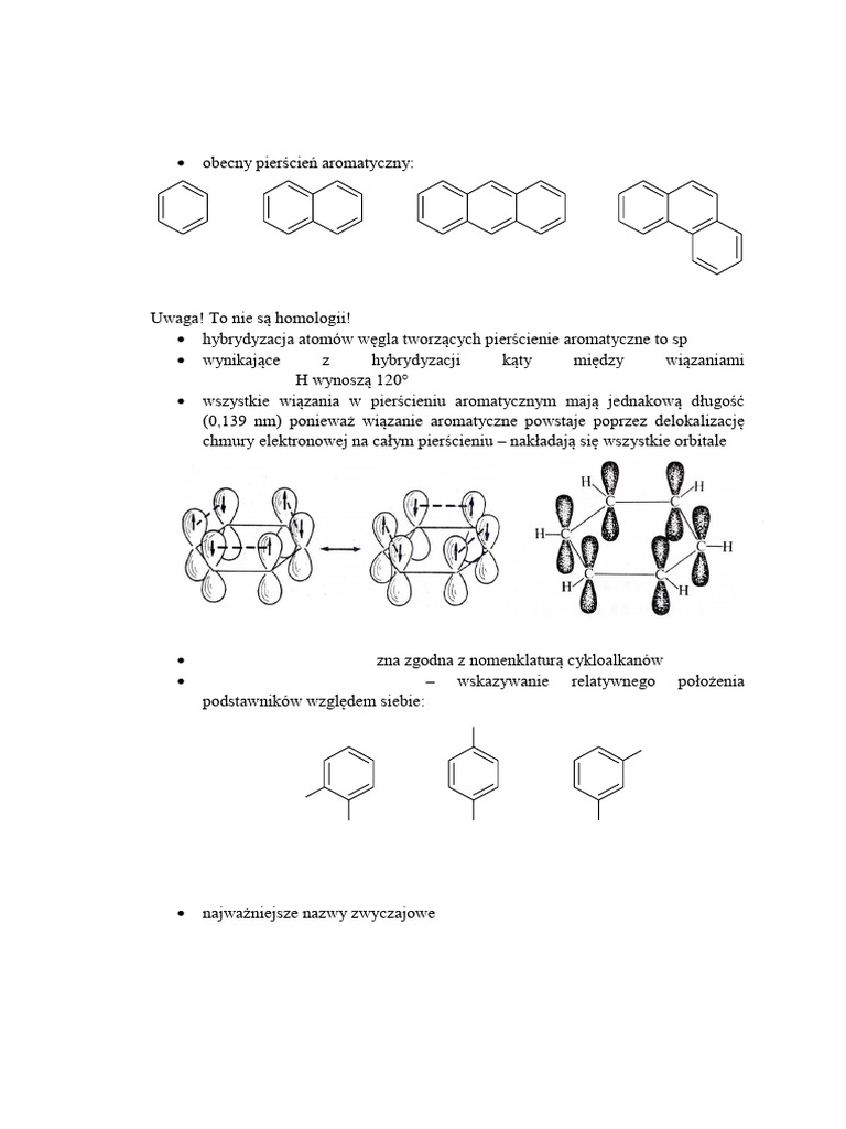 Areny: Benzen Naftalen Antracen Fenantren | PDF