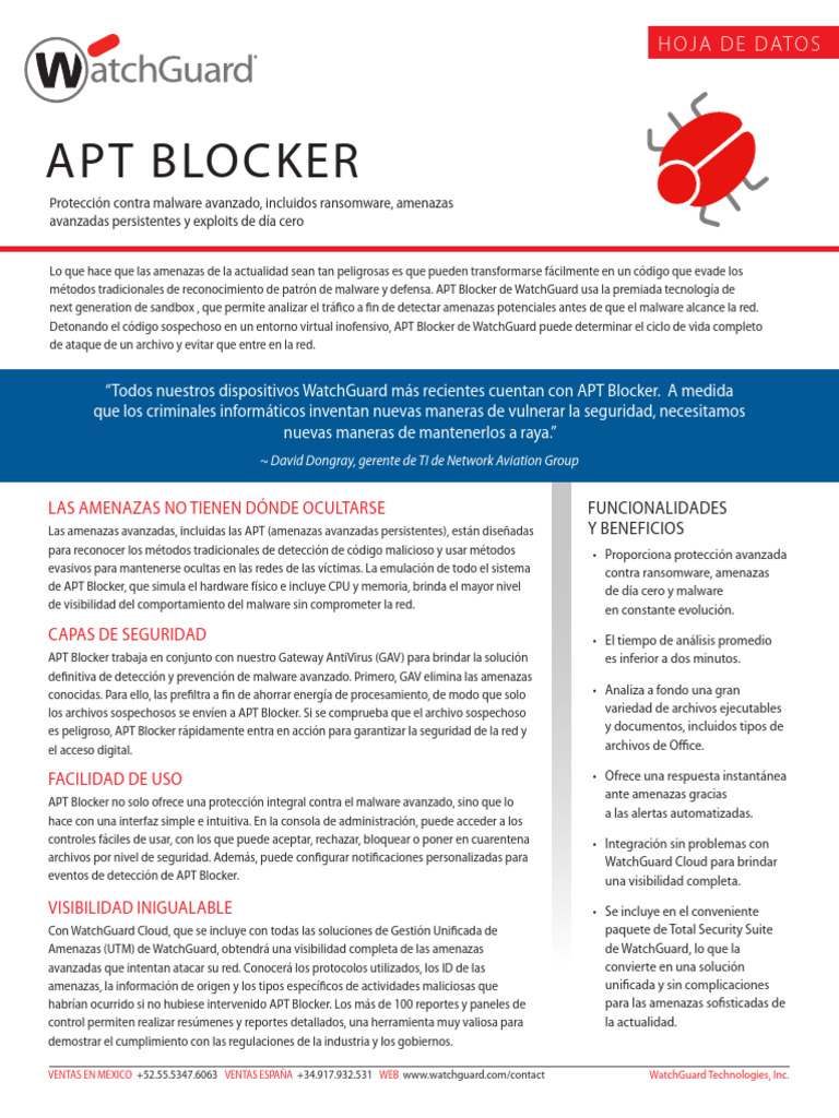 Datasheet APT Blocker ESLA | PDF