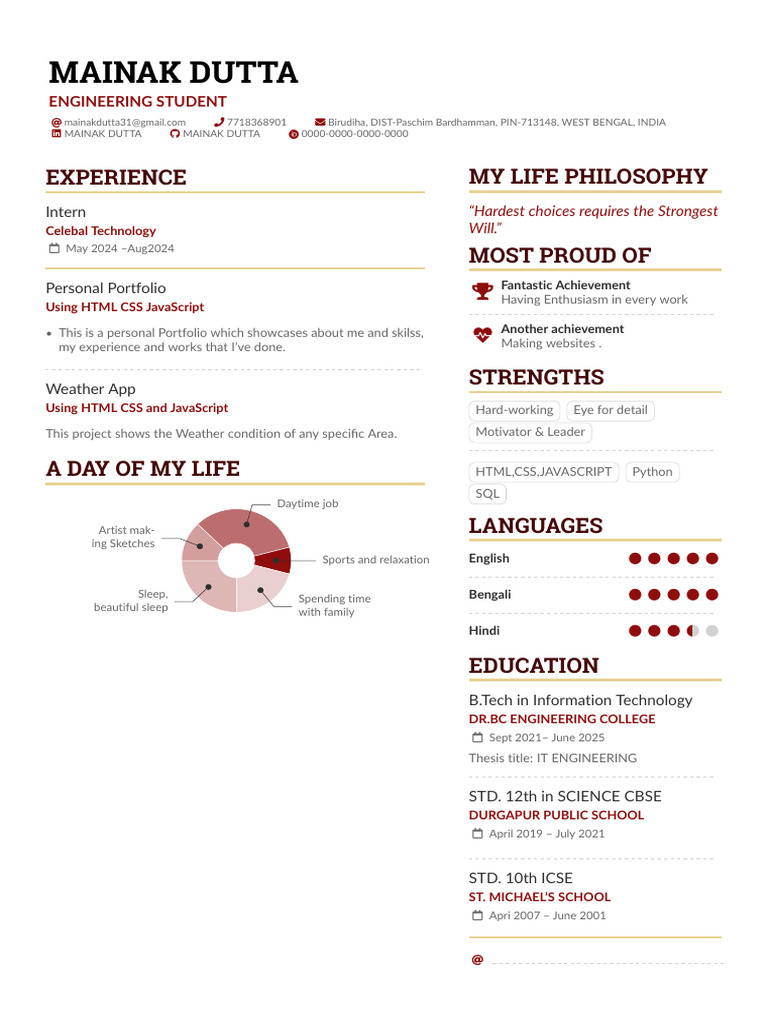 Mainak Dutta: Experience My Life Philosophy | PDF