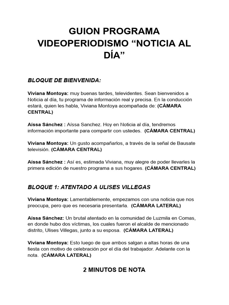 Guion - Programa TV | PDF