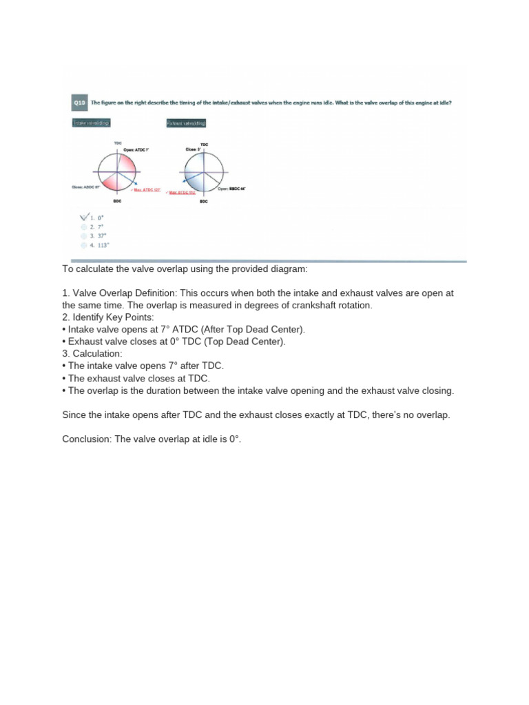 To Calculate The Valve Overlap Using The Provided Diagram Brilliant | PDF