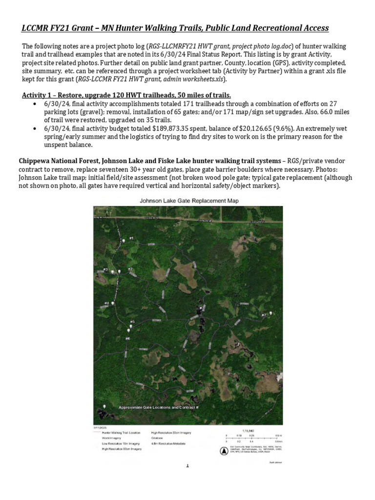 LCCMR FY21 Grant: MN Hunter Trails Update | PDF | Trail