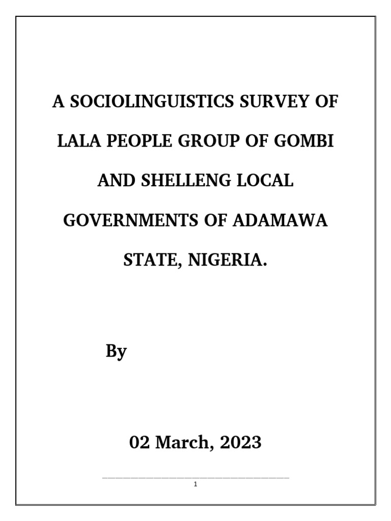 Sociolinguistic Survey of Lala People | PDF | Sociolinguistics | Social ...