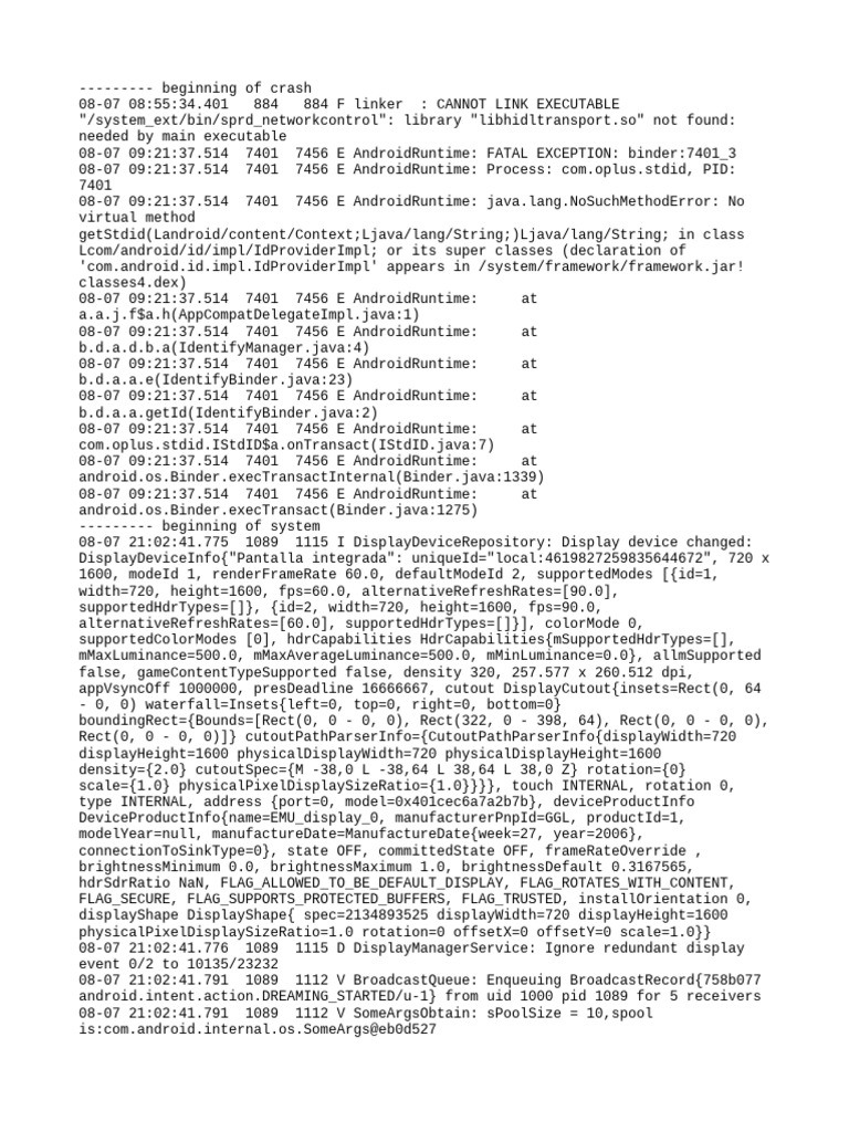Standby Android Log 2024 0807 220242 | PDF