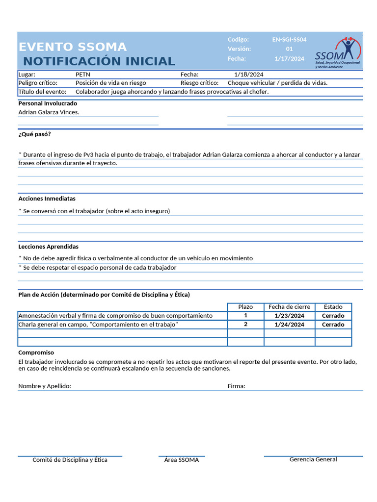 En-SGI-SS04 Registro Eventos - Adrian Galarza 18-01-24 | PDF