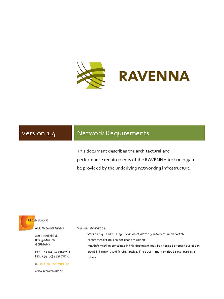 RAVENNA Network Requirements V1.4b | PDF