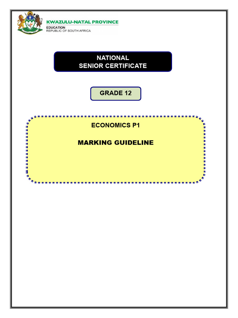 Economics P1 Grade 12 September 2024 MG FINAL | PDF | Economics ...