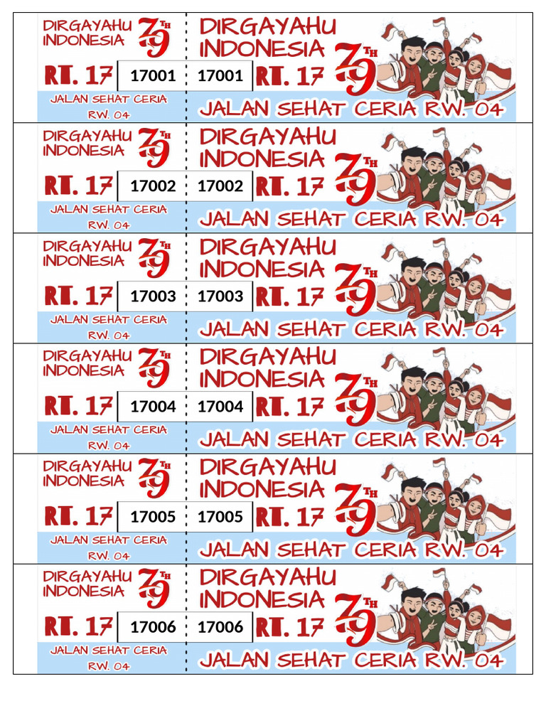 Kupon Jalan Sehat Agustusan 1 | PDF Kupon Jalan Sehat Agustusan 1 | PDF