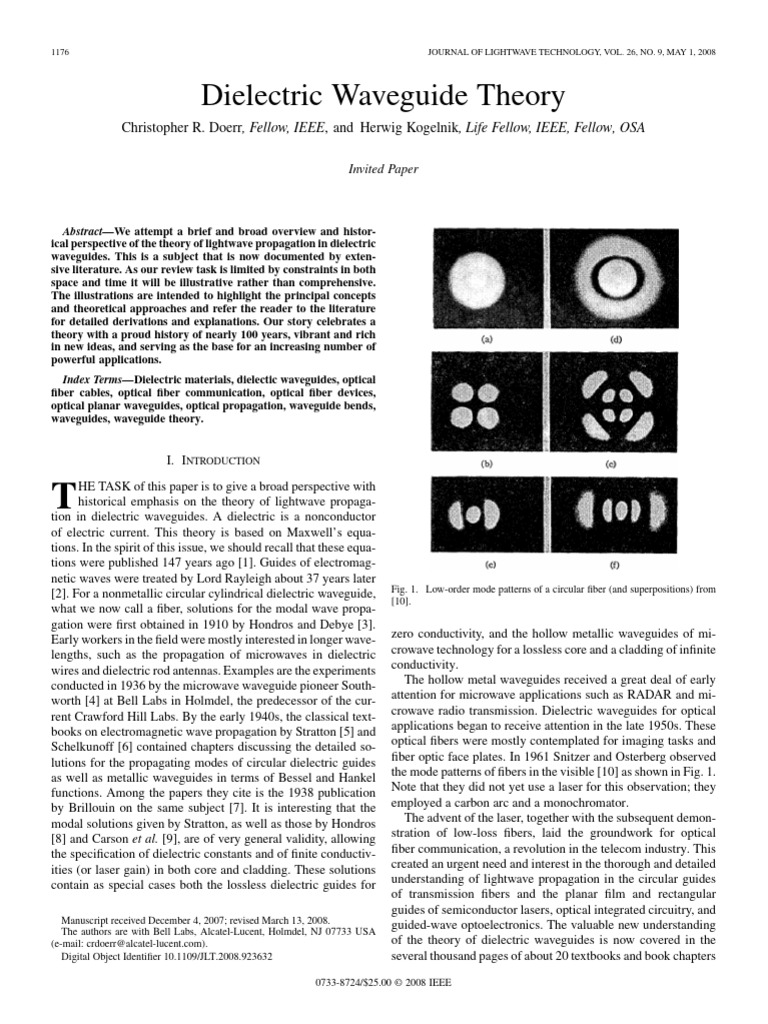 Dielectric Waveguide Theory | PDF