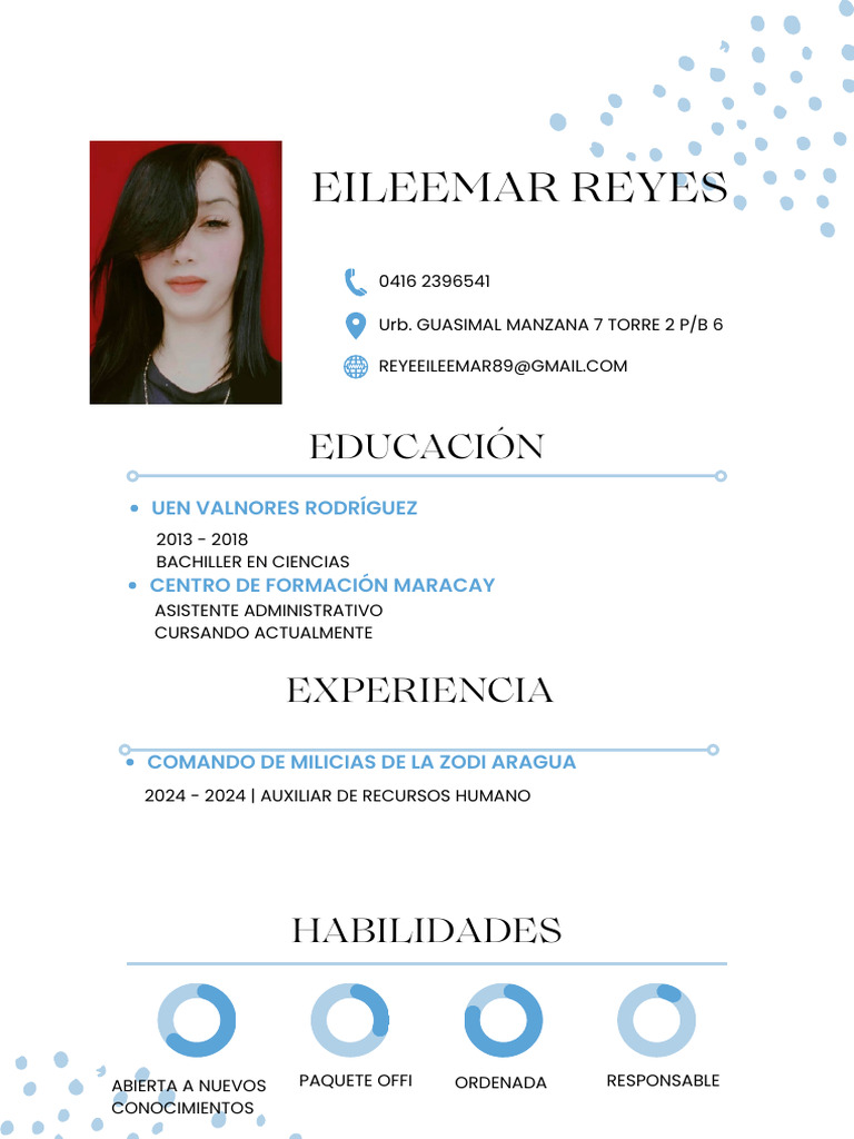 Currículum Vitae Minimalista Celeste-1 | PDF