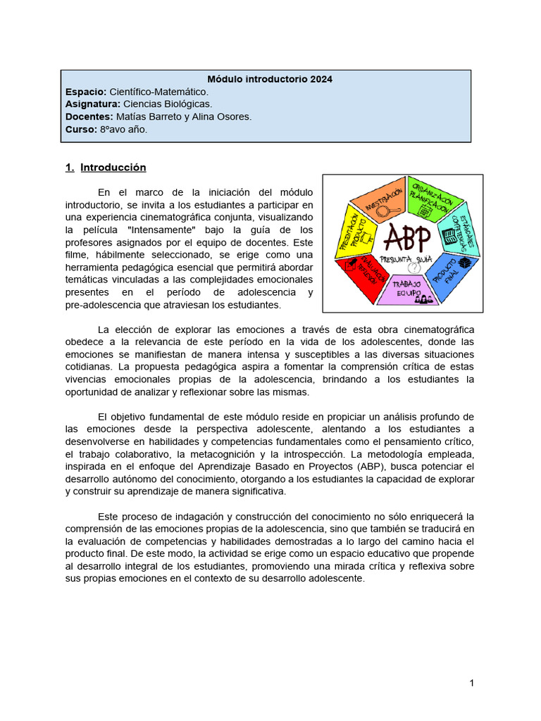 Módulo Introductorio. (2024 - 8vos) | PDF